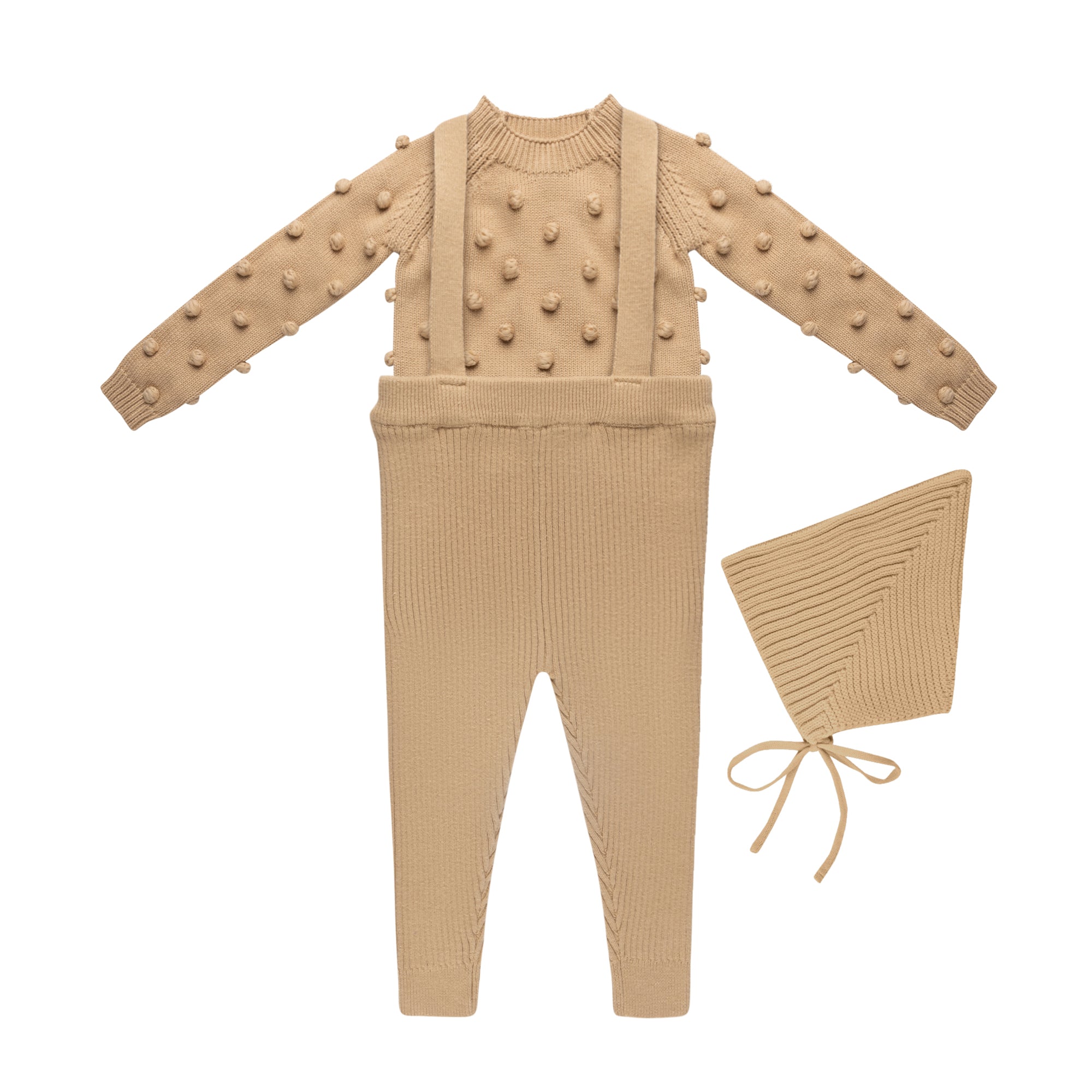 Biscuit Popcorn Crew Suspender Bonnet Set – Pippin Childrenswear